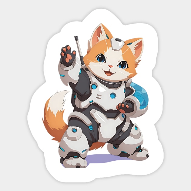 Cute Space Cat Cute Cat Sticker Teepublic